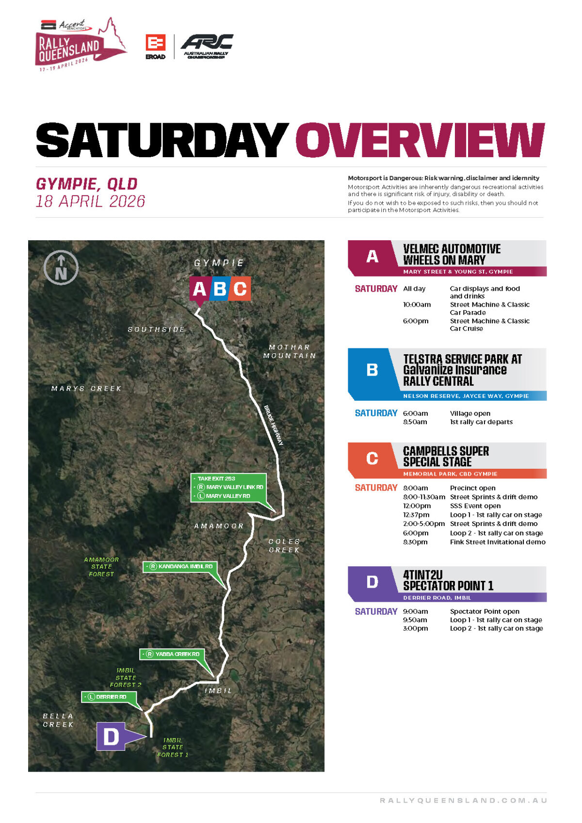 Rally Queensland 2026 Spectator Guide available - www.rally.com.au